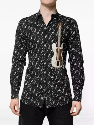 Dolce & Gabbana Sequin-embellished Instrument-print Shirt