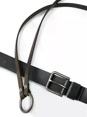 Dolce & Gabbana Double-strap Leather Belt With Ring Hardware - Black