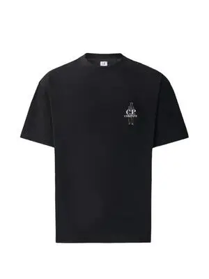 C.P. COMPANY Logo-embroidered T-shirt - Black