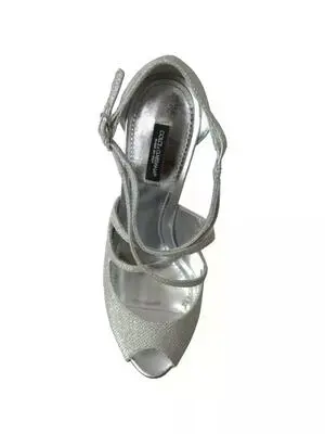 Dolce & Gabbana Glitter Crisscross Ankle Strap Stiletto Sandals