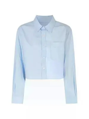 Alexander Wang Cropped Embroidered Logo Shirt