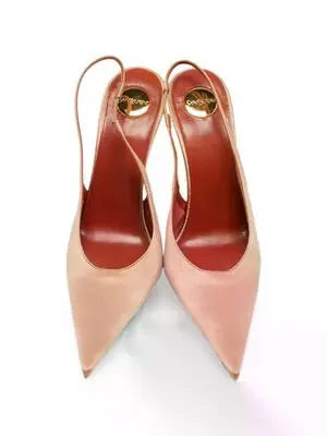 Saint Laurent Satin Pointed Toe Stiletto Slingbacks