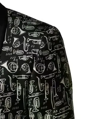 Dolce & Gabbana Instrument-print Shawl-lapel Blazer - Black