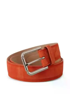 Dolce & Gabbana Suede Belt With Logo-engraved Buckle