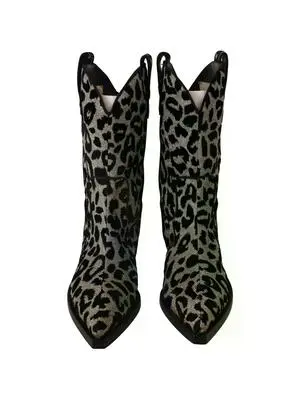 Dolce & Gabbana Leopard-print Glitter-embellished Boots