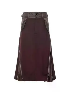 Sacai High-waisted Skirt With Side Zip Openings