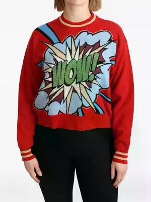 Dolce & Gabbana Cartoon Print Rhinestone Embellished Sweater