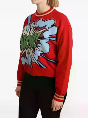 Dolce & Gabbana Cartoon Print Rhinestone Embellished Sweater