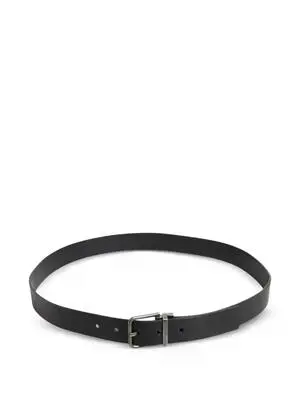 Dolce & Gabbana Leather Belt With Silver-tone Buckle - Black
