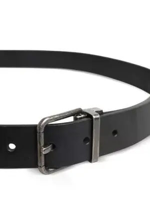 Dolce & Gabbana Leather Belt With Silver-tone Buckle