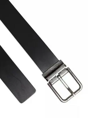 Dolce & Gabbana Leather Belt With Silver-tone Buckle