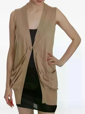 PINK MEMORIES Sleeveless Draped Cardigan