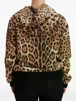 Dolce & Gabbana Leopard Print Embellished Hoodie