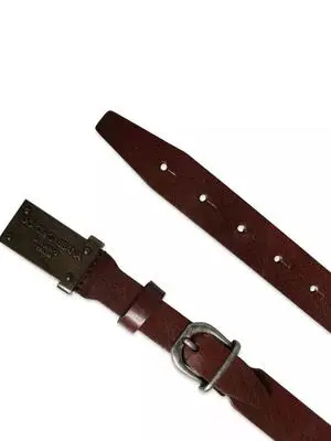 Dolce & Gabbana Logo Plaque Leather Belt