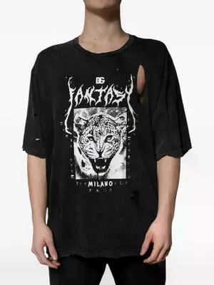 Dolce & Gabbana Stud-embellished Distressed T-shirt