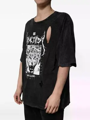 Dolce & Gabbana Stud-embellished Distressed T-shirt
