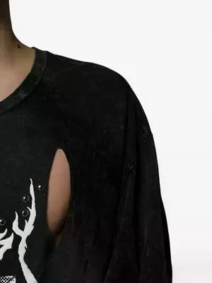 Dolce & Gabbana Stud-embellished Distressed T-shirt