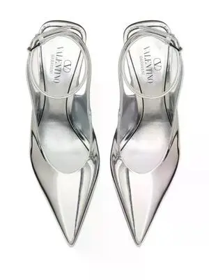 Valentino Garavani One Stud Hyper Pumps In Mirror-effect Calfskin 105mm