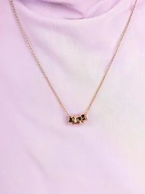 APM MONACO Love Morse Code Adjustable Necklace With Zirconia Stones