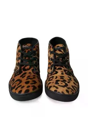 Dolce & Gabbana Leopard-print Calf Hair Sneakers - Brown