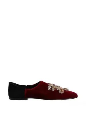 Dolce & Gabbana Crystal-embellished Velvet Loafers