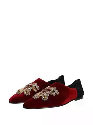 Dolce & Gabbana Crystal-embellished Velvet Loafers