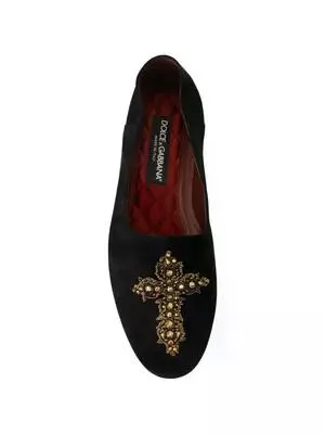 Dolce & Gabbana Embellished Suede Loafers
