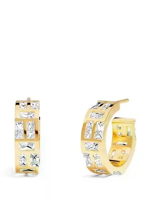 APM MONACO Tone Hoop Earrings With Crystal Embellishments - Gold