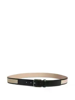 Dolce & Gabbana Woven Panel Leather Trim Belt