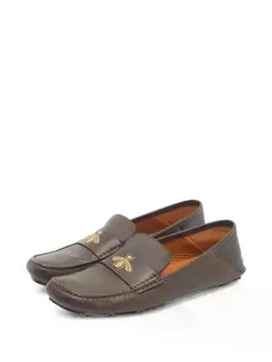 Gucci Embroidered Bee Moc-toe Loafers