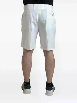 Dolce & Gabbana Cotton Pleated Buckled Tailored Fit Shorts