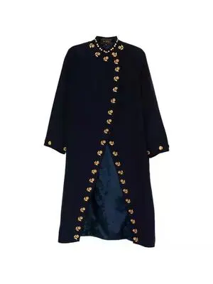 Biyan Single-breasted Coat With Gold-tone Embellishments