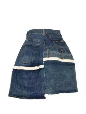 Sacai Patchwork Raw-edge Mini Skirt