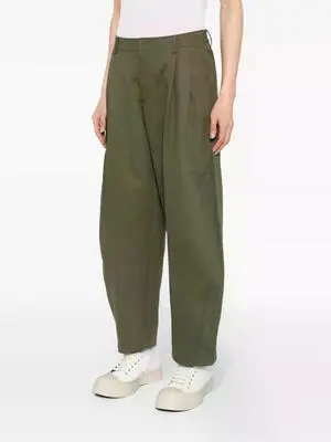 CROQUIS Cotton-linen Blend Tapered Trousers