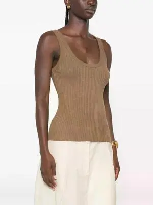 Enza Costa Ribbed Scoop Neck Tank Top