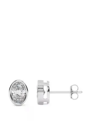 DIAMOND ESSENTIALS Lab-grown Oval Diamond Bezel Set Earrings