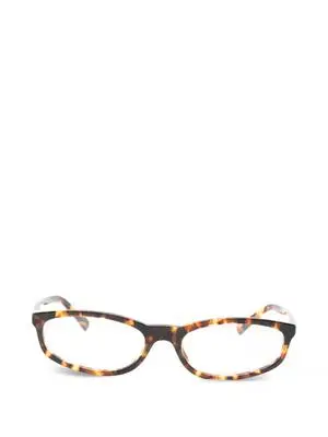 Miu Miu Tortoiseshell-effect Oval-frame Eyeglasses