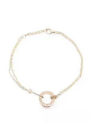 Cartier 18k Rose Gold Diamond Logo Circle Bracelet - Pink
