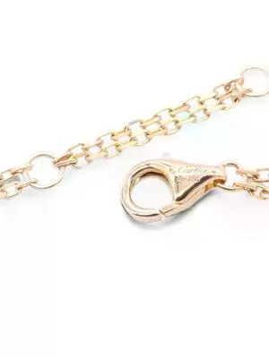 Cartier 18k Rose Gold Diamond Logo Circle Bracelet