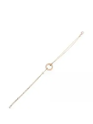 Cartier 18k Rose Gold Diamond Logo Circle Bracelet
