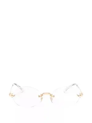 Ray-ban Rimless Oval-frame Eyeglasses - Gold