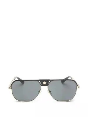 Versace Medusa Greca Aviator Sunglasses - Black