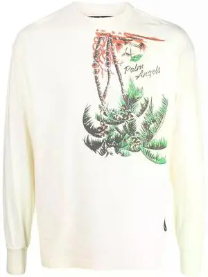 Palm Angels Graphic Print Long Sleeve Sweatshirt