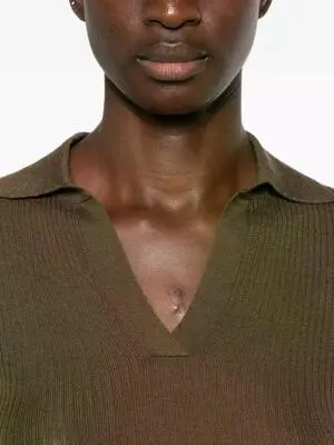 Max Mara Ribbed Knit Polo Sweater