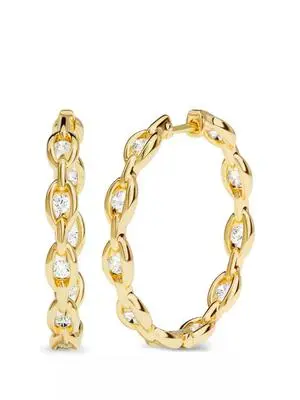 APM MONACO Pavé Chain Hoop Earrings - Gold