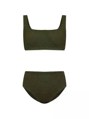 Hunza G Patricia Crinkle-effect Bikini - Green