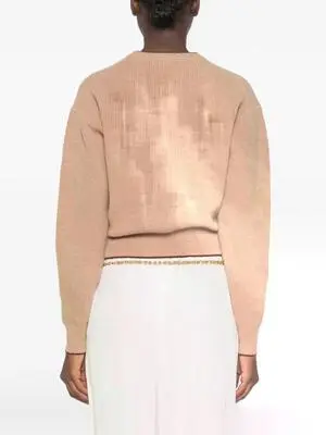Chloé Heart-embroidered Ribbed Knit Sweater
