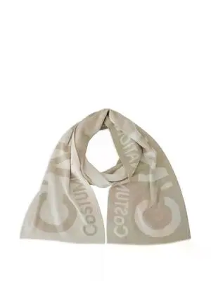 Costume National Logo-print Merino-wool Scarf - Neutrals