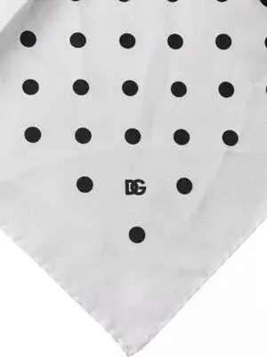 Dolce & Gabbana Polka-dot Square Scarf - White