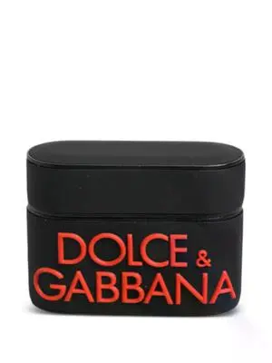 Dolce & Gabbana Embossed-logo Airpods Case - Black